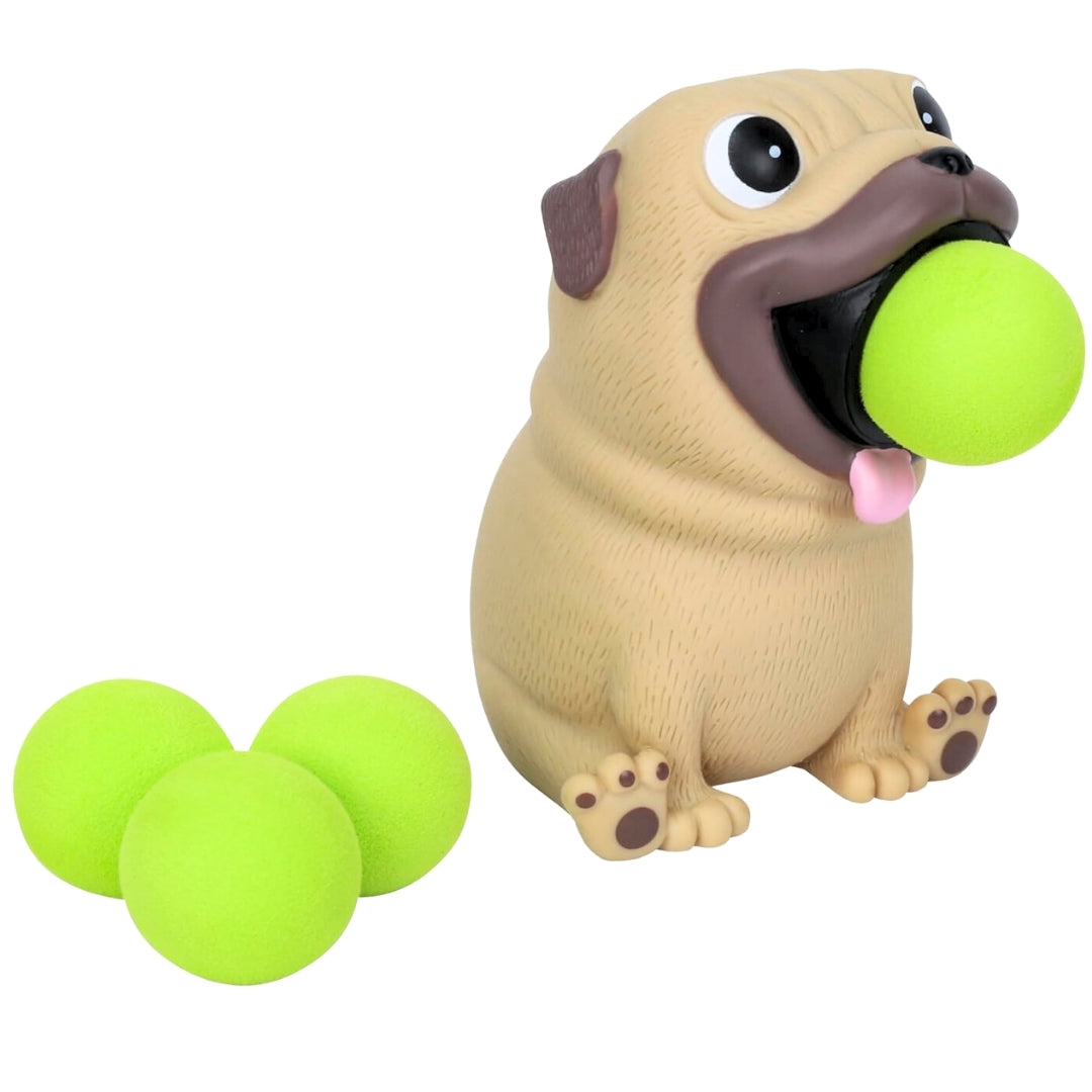 Pug Popper Toy | Foam Ball Launcher - Safe & Fun for Kids