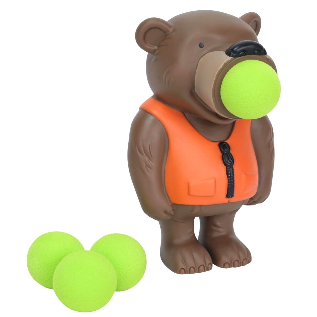 Brown Bear Popper Toy | Foam Ball Launcher — Safe & Fun for Kids
