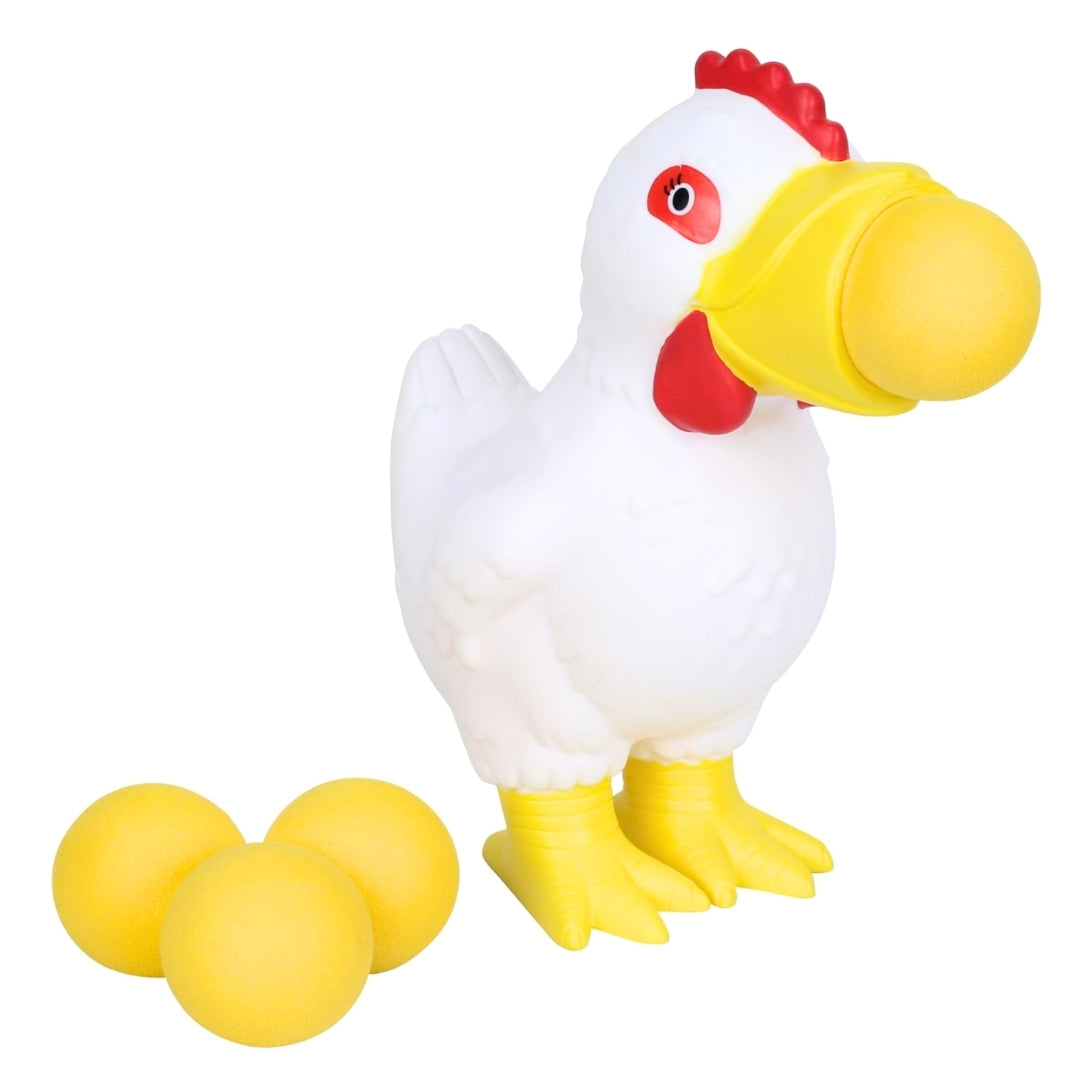 White Chicken Popper Toy | Foam Ball Launcher — Safe & Fun for Kids